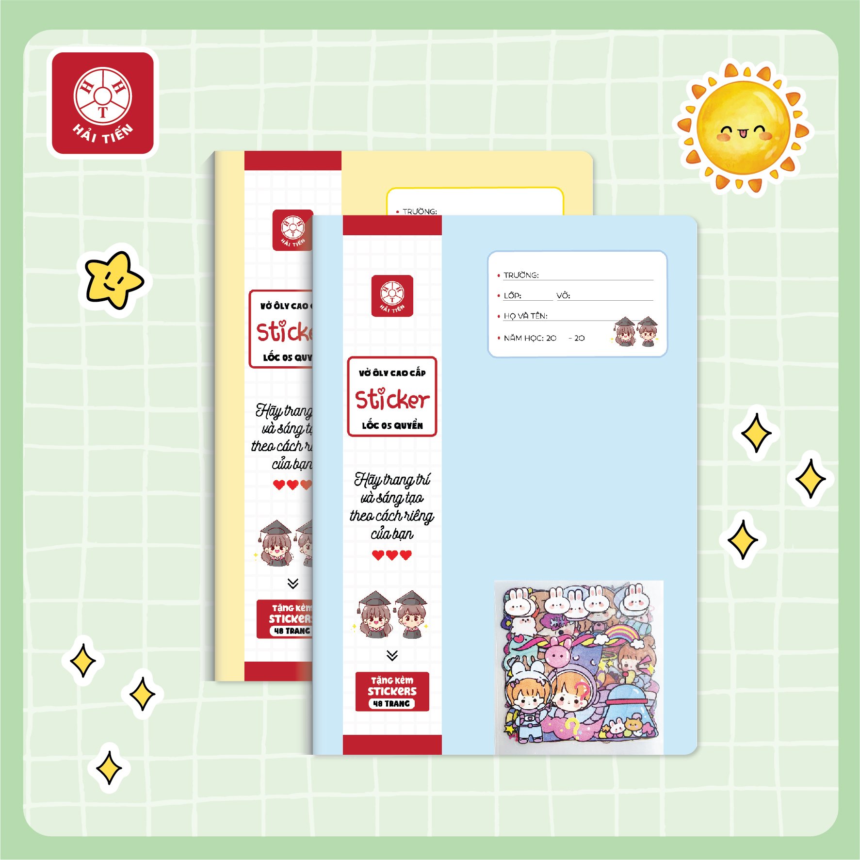 Vở ô ly - Sticker 48 trang